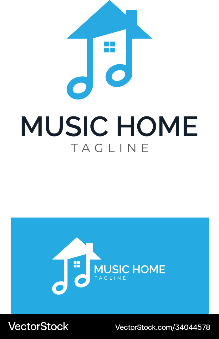 Music home logo Royalty Free Vector Image - VectorStock