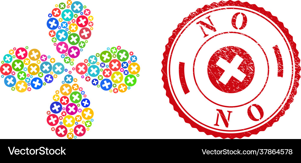 No scratched seal stamp and delete multicolored Vector Image