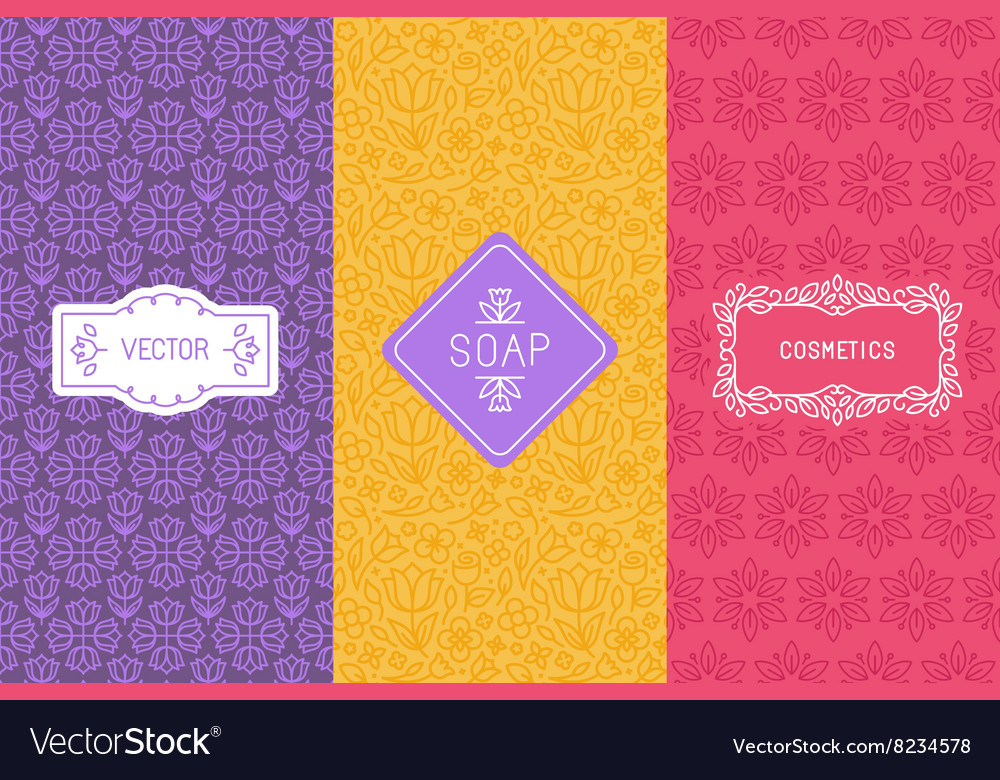 Packaging design elements for cosmetics Royalty Free Vector