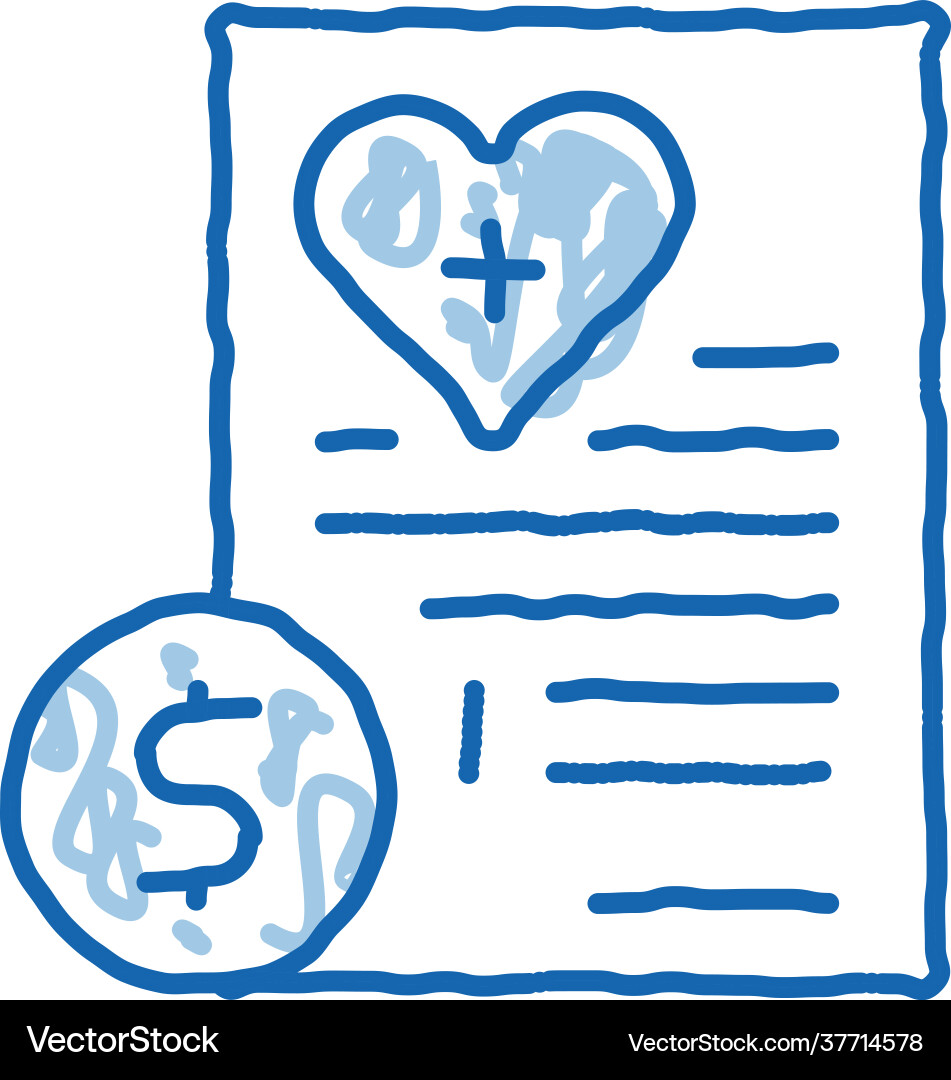 Paid services price doodle icon hand drawn Vector Image