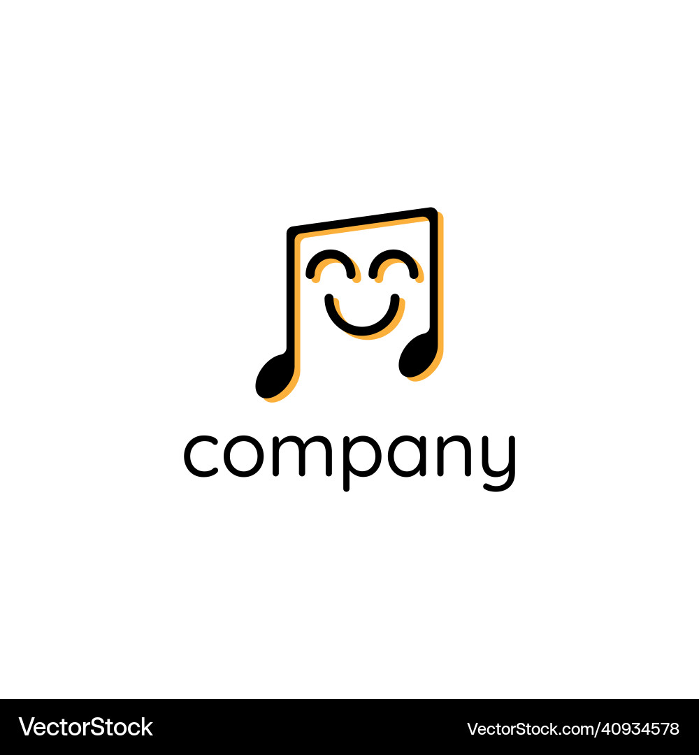 Simple happy music logo design Royalty Free Vector Image