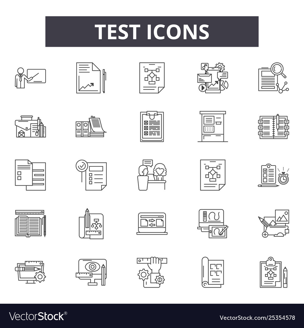 Test line icons signs set linear concept Vector Image