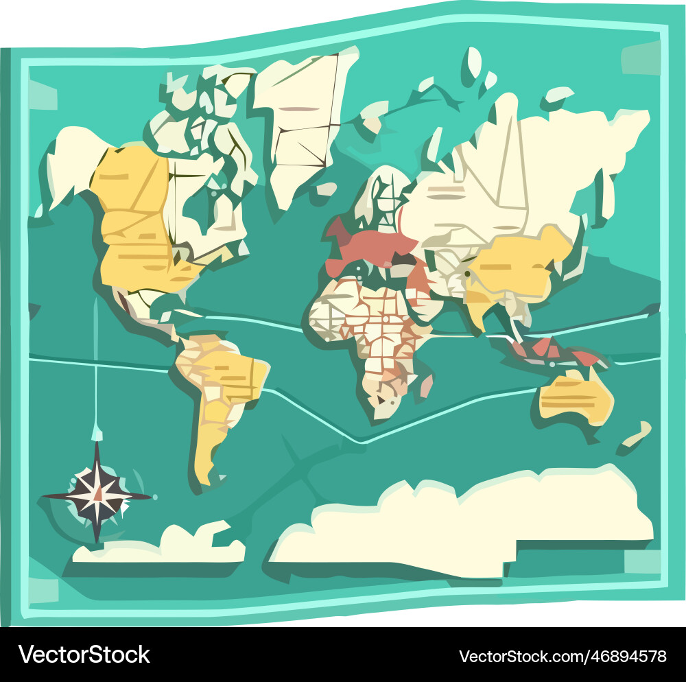Travel the world with this map Royalty Free Vector Image