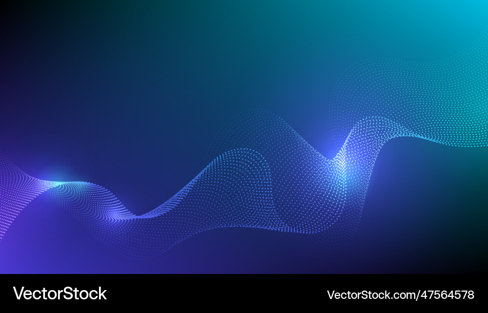 Wave lines colorful isolated on dark background Vector Image