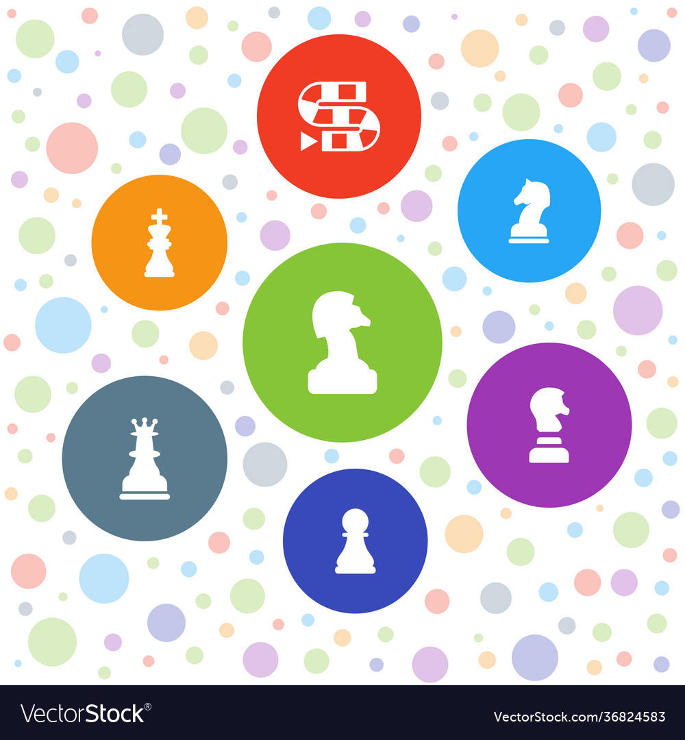 7 chess icons Royalty Free Vector Image - VectorStock