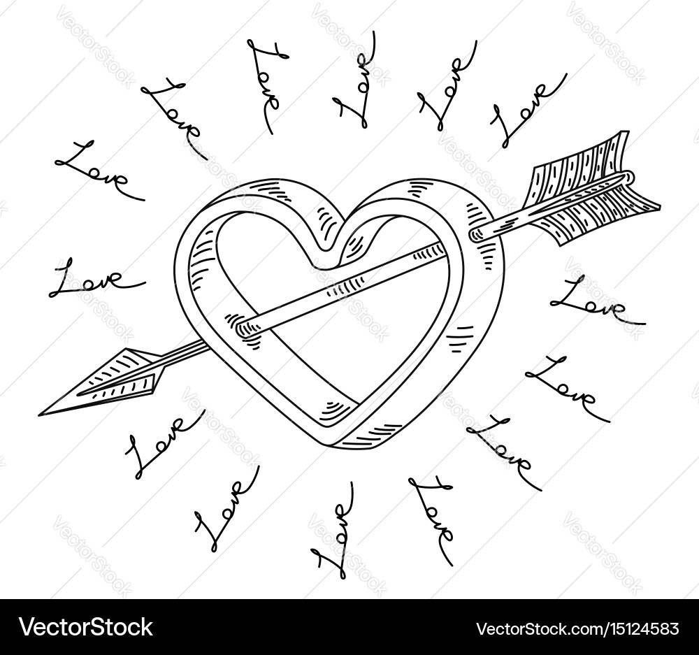 Arrow cupid symbol love Royalty Free Vector Image