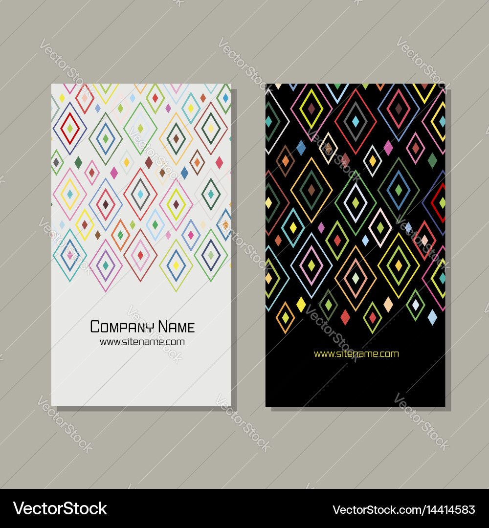 Business cards set abstract geometric design Vector Image