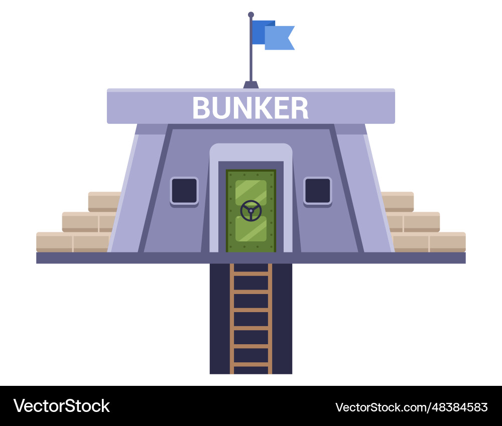 Concrete gray bunker for protection against Vector Image