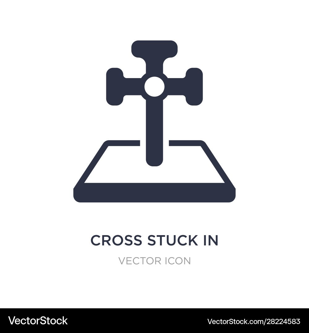 Cross stuck in ground icon on white background Vector Image