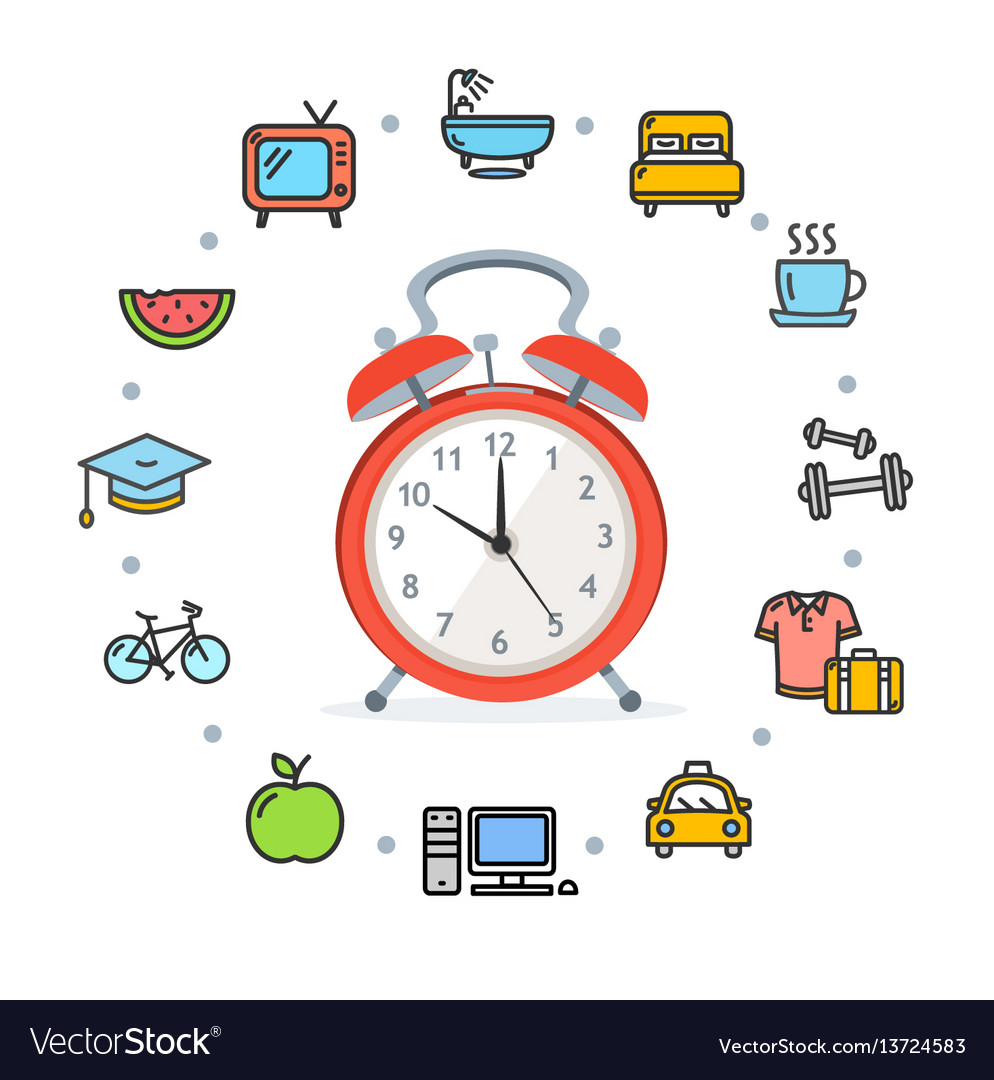 Daily Routines Concept Healthy Life Royalty Free Vector