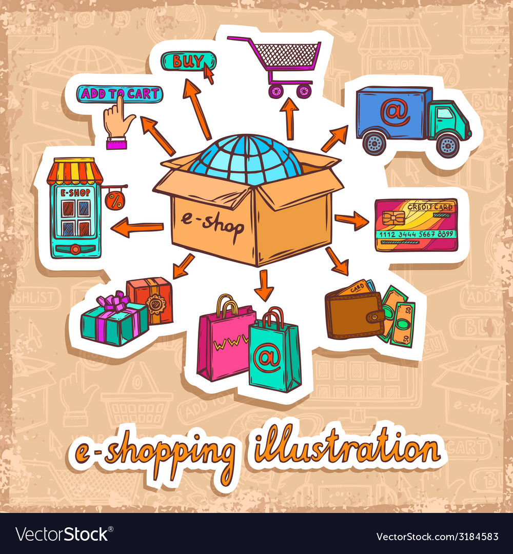 E-commerce design concept Royalty Free Vector Image