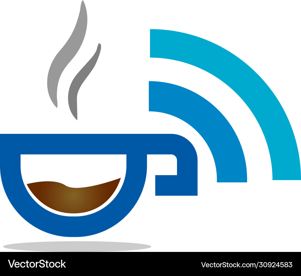 Free wireless cafe signal icon logo design Vector Image