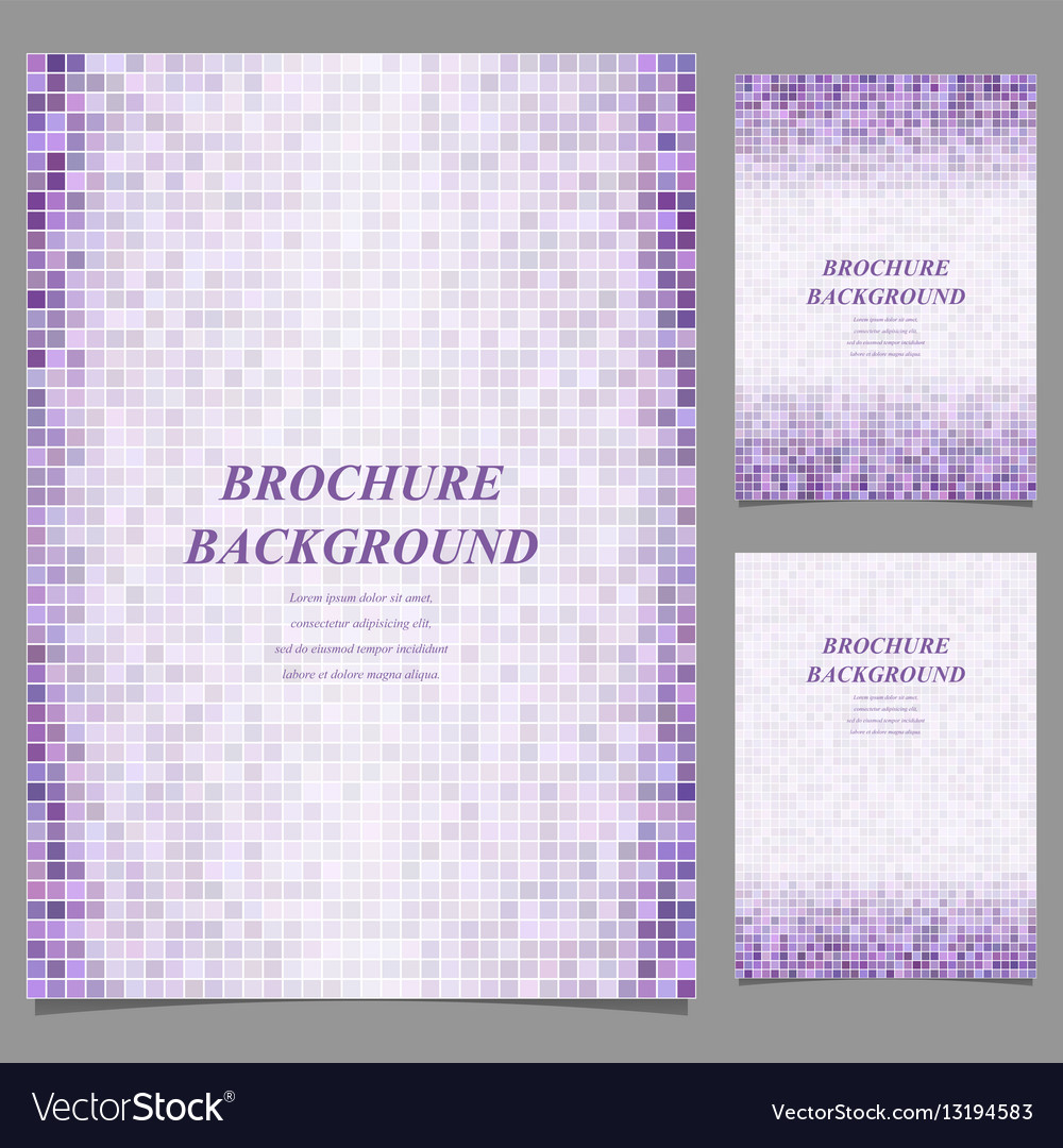 Geometric square pixel pattern page template set Vector Image