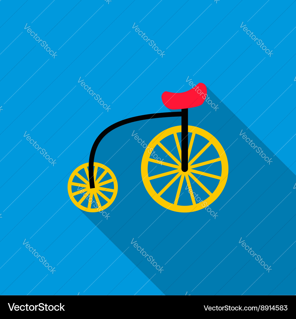 Highwheel bike icon flat style Royalty Free Vector Image