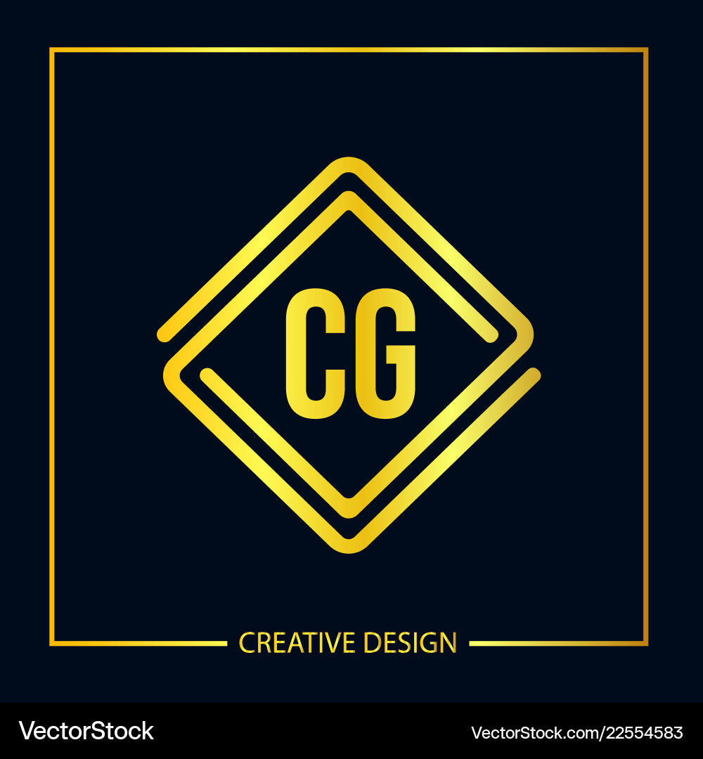Initial letter cg logo template design Royalty Free Vector