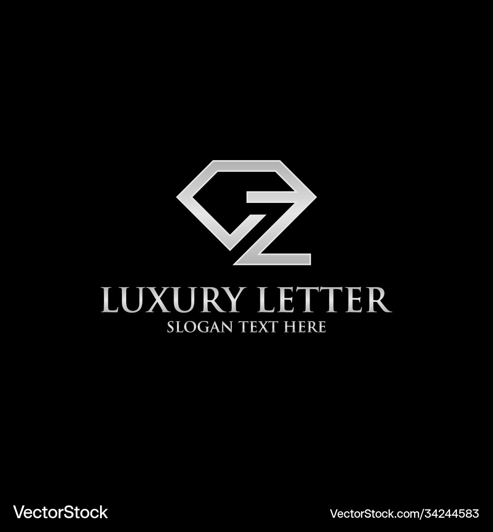 Letter z diamond luxury monogram logo Royalty Free Vector