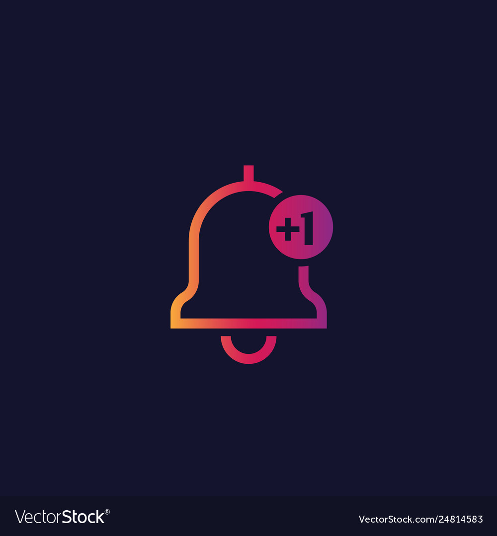 Notification icon with gradient Royalty Free Vector Image