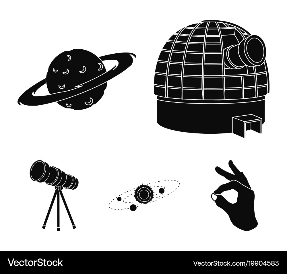 Observatory with radio telescope planet mars Vector Image