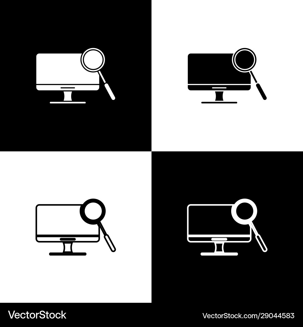Set computer monitor diagnostics icon isolated Vector Image
