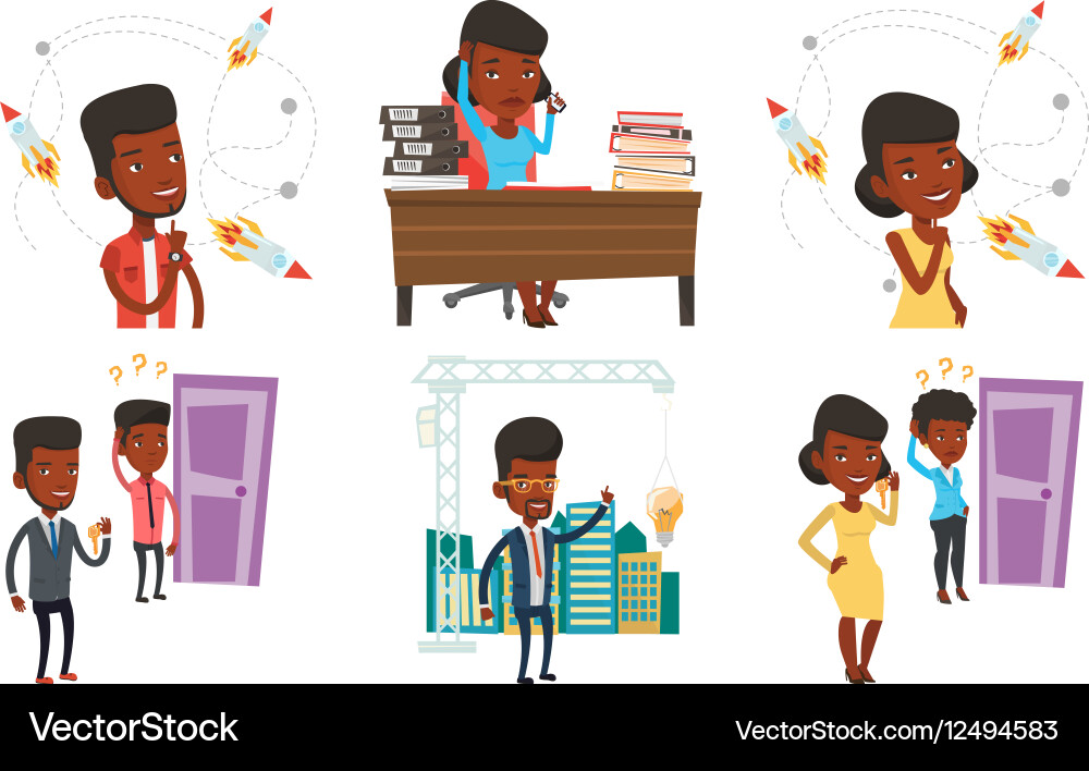 Set of business characters Royalty Free Vector Image