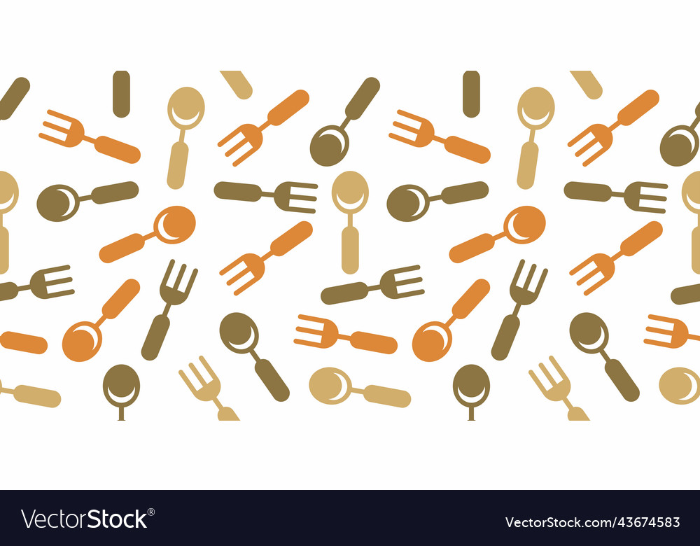 Spoon and fork pattern background design Vector Image
