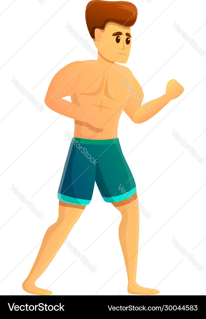 Strong mma boy icon cartoon style Royalty Free Vector Image