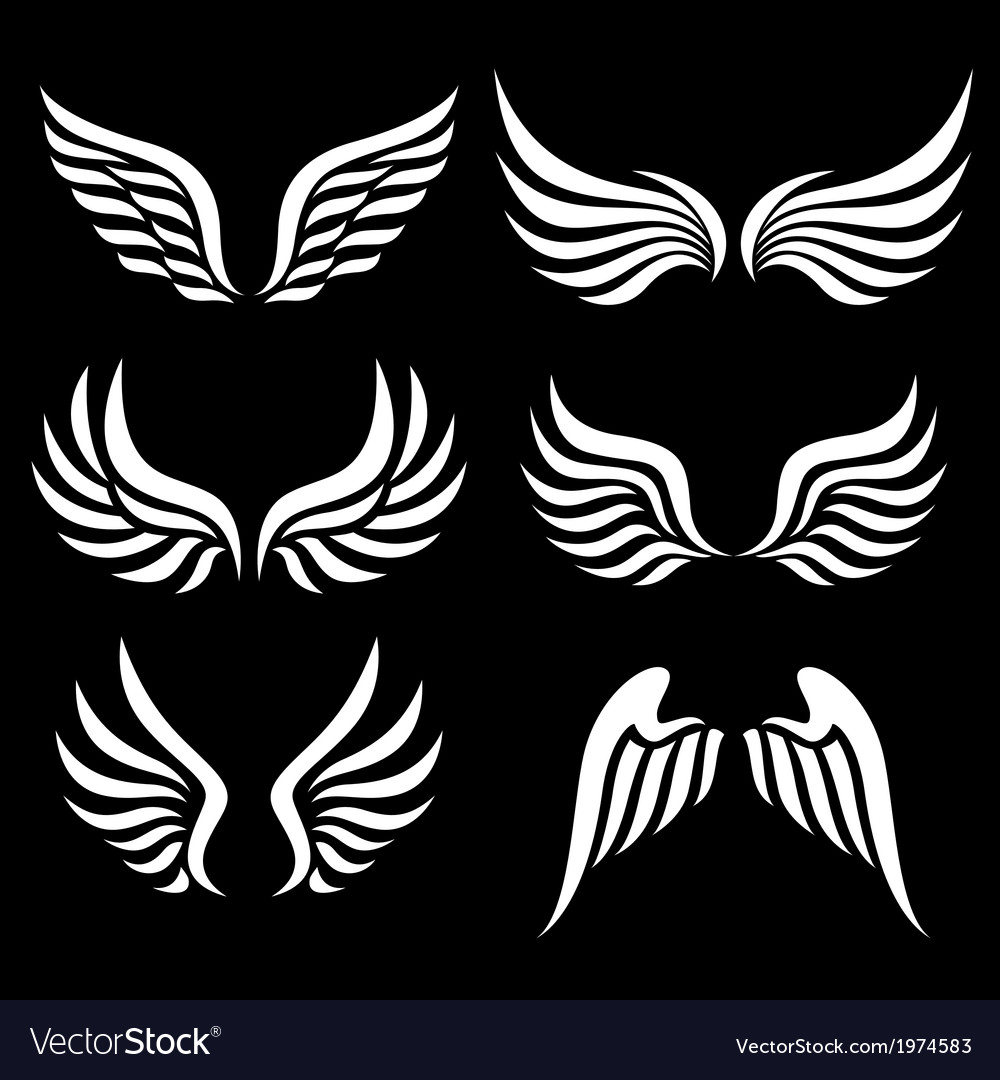 Wings set Royalty Free Vector Image - VectorStock