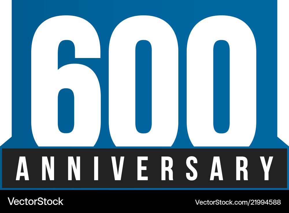 600th anniversary icon birthday logo Royalty Free Vector