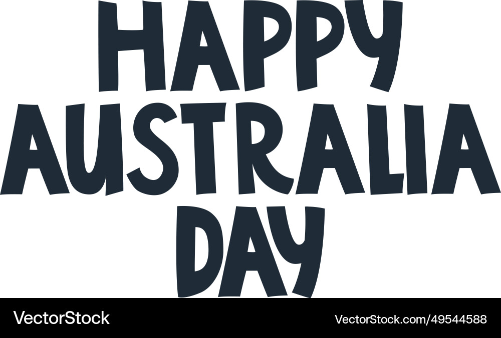 Australia day lettering celebration Royalty Free Vector