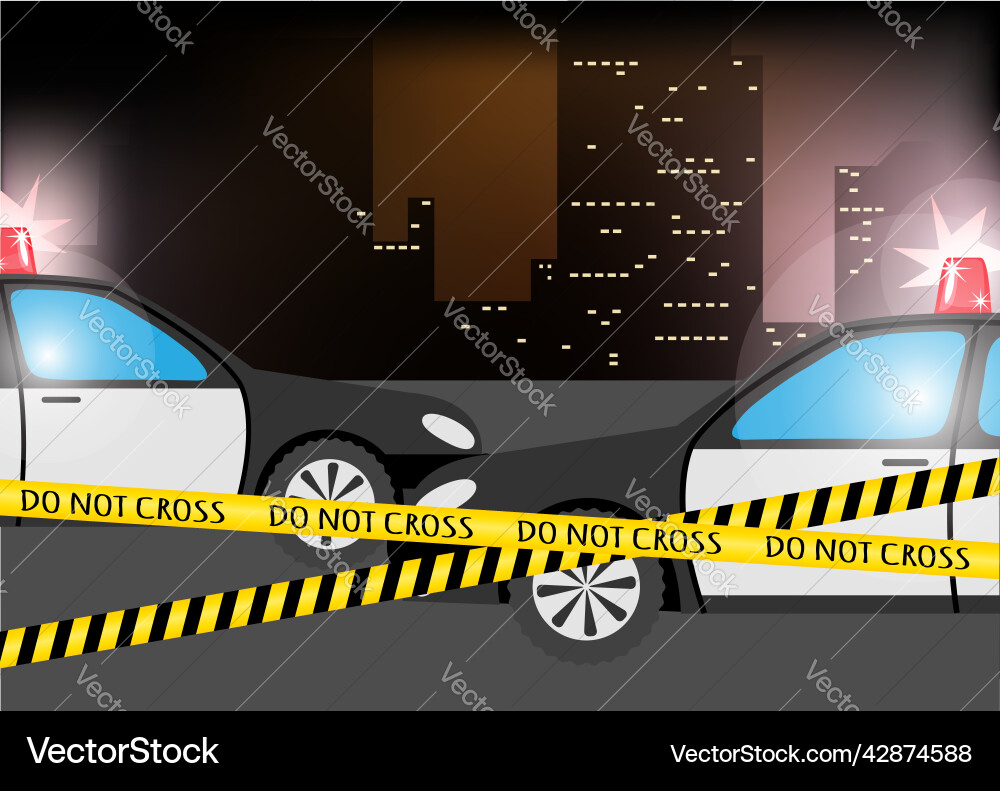 Background with the night city accident Royalty Free Vector