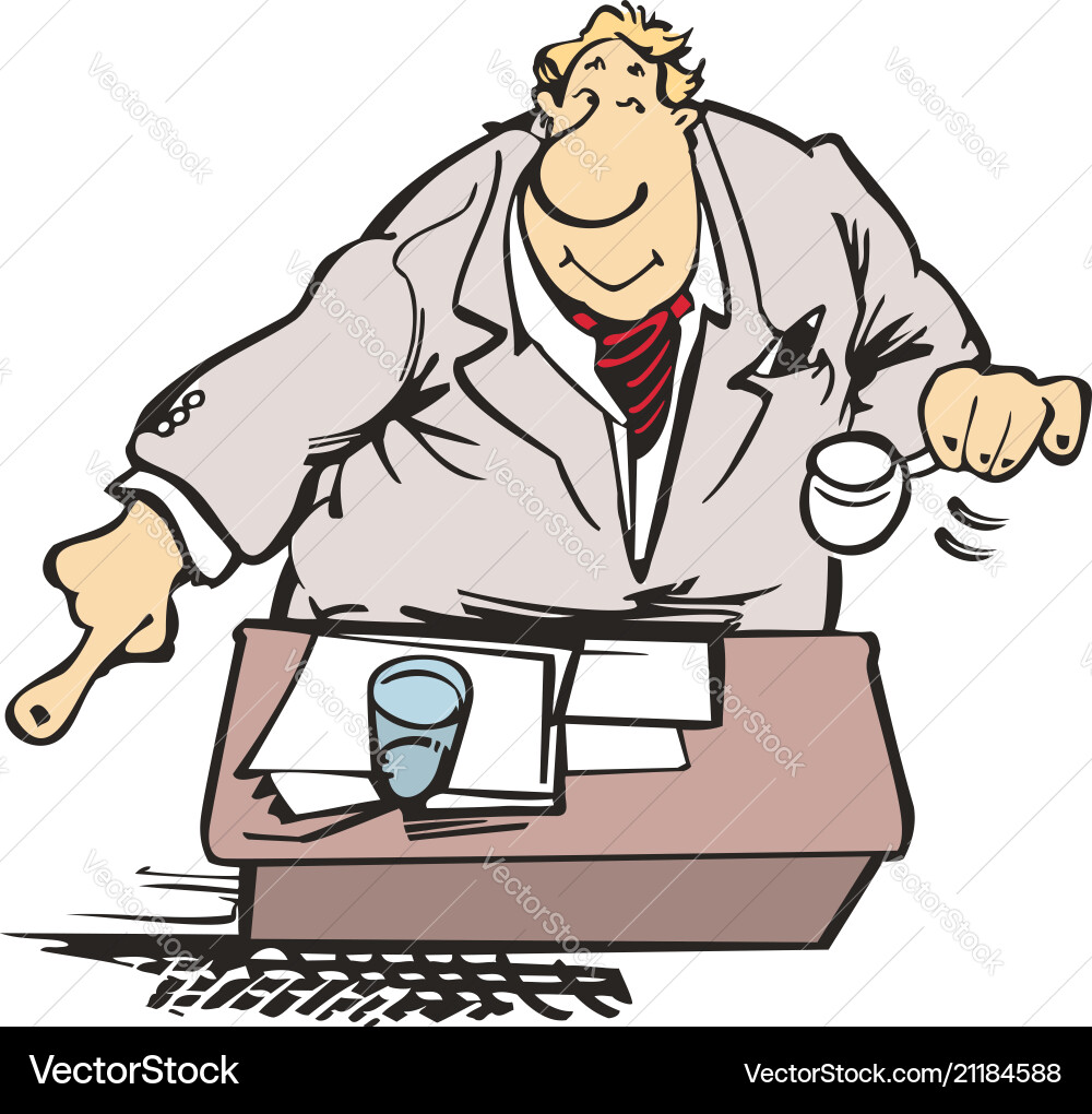 Big boss cartoon character design Royalty Free Vector Image