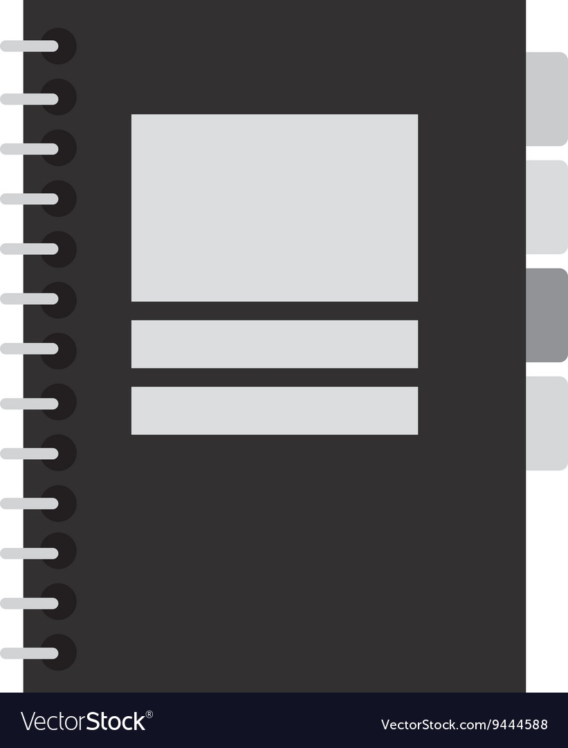 Black and grey notebook Royalty Free Vector Image
