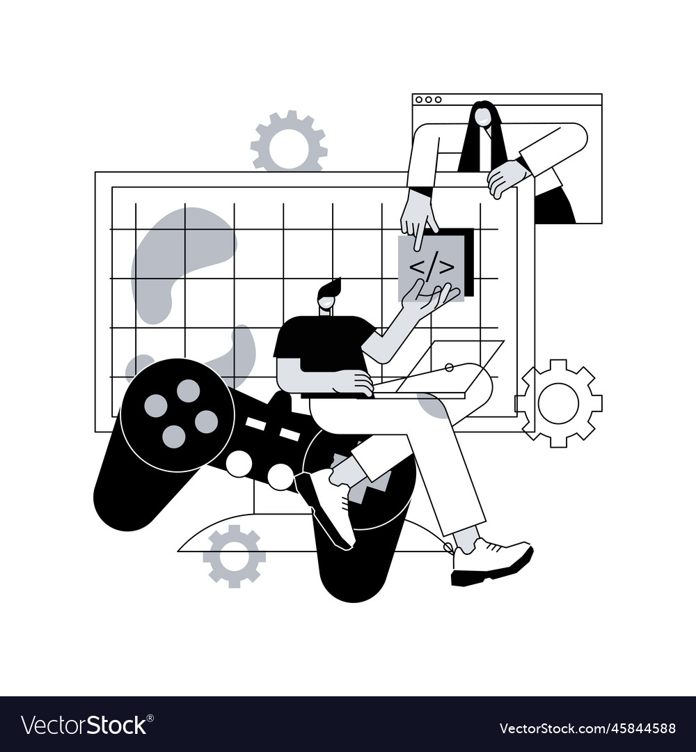 Computer games development abstract concept Vector Image