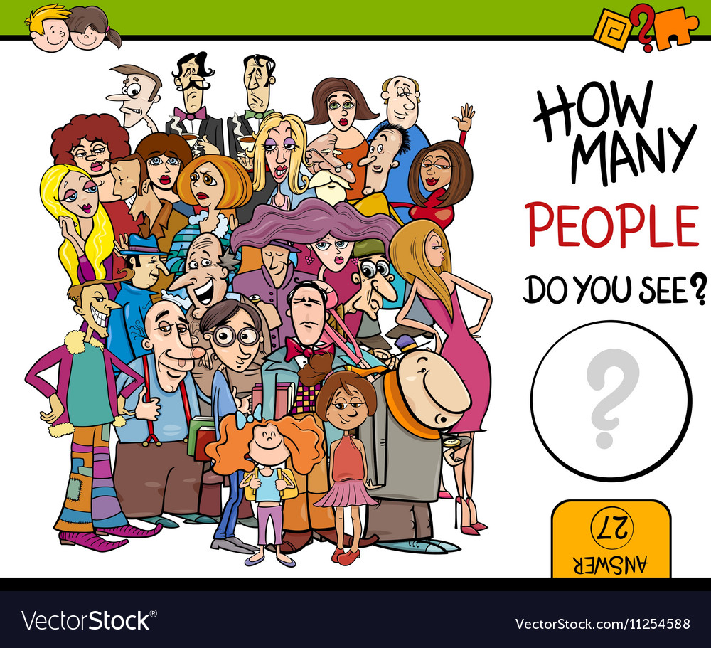 Counting People Activity Task Royalty Free Vector Image