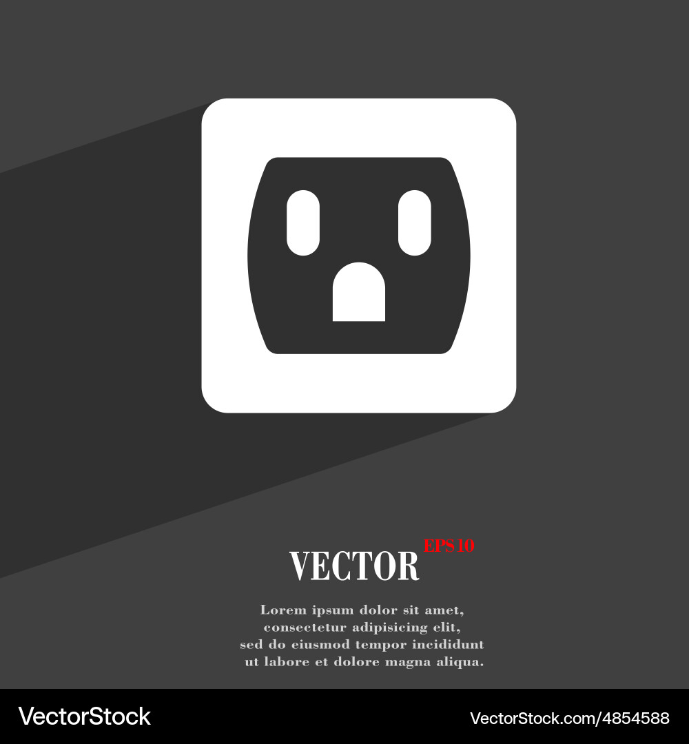 Electric plug power energy icon symbol flat modern