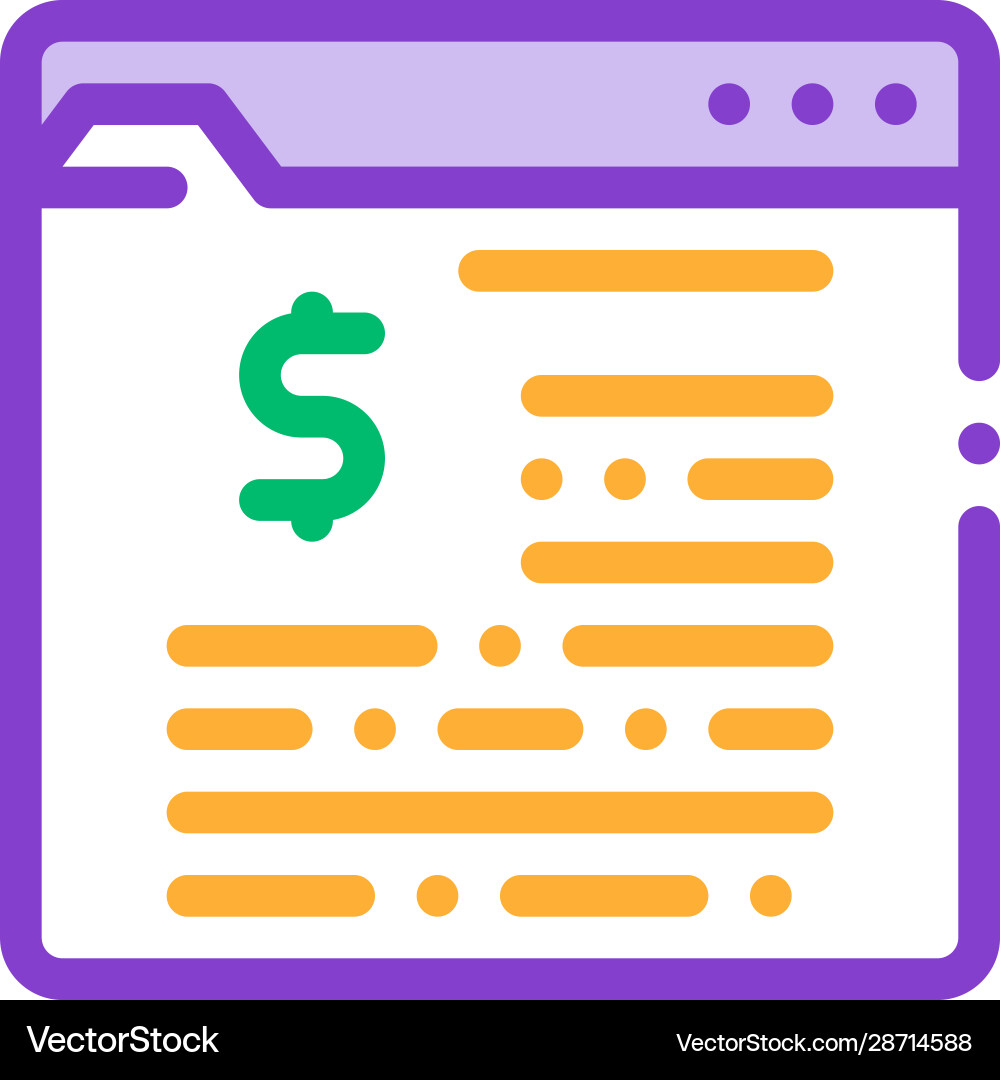 Financial web site with dollar sign icon Vector Image