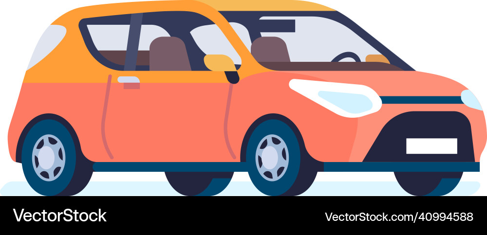 Hatchback icon orange car renting logo auto Vector Image