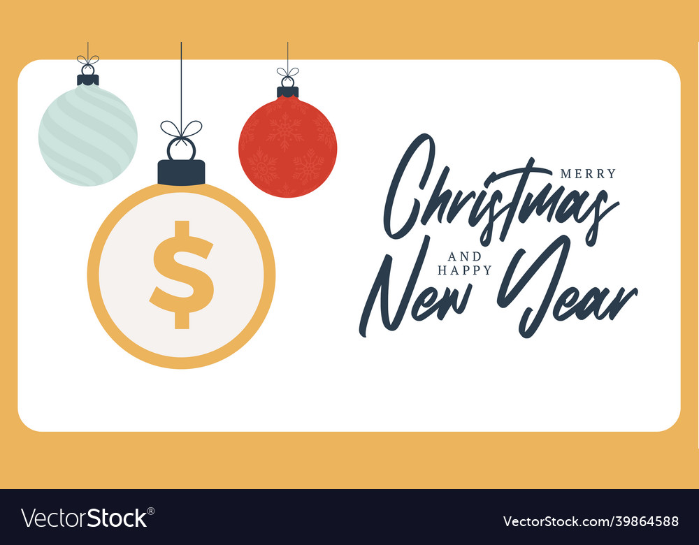 Merry christmas dollar symbol banner sign Vector Image