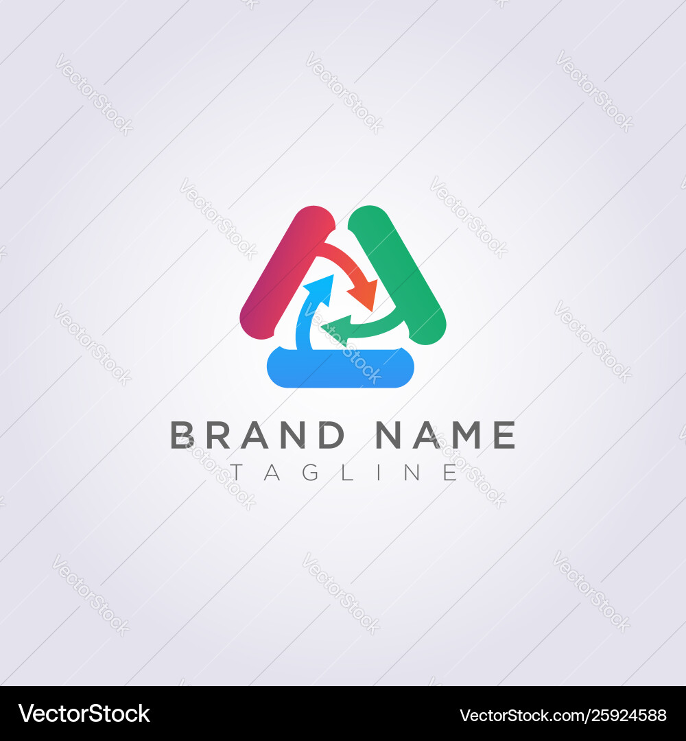 Recycle triangle logo design for your business Vector Image