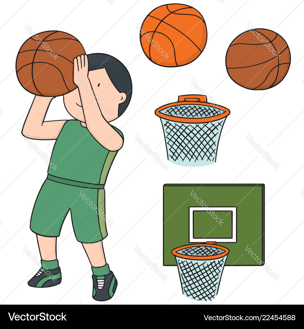 Set of basketball Royalty Free Vector Image - VectorStock