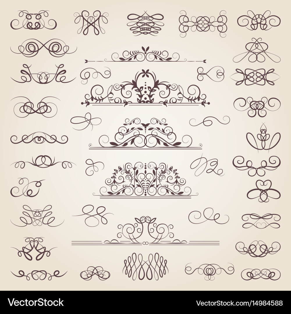 Set of decorative classical swirls Royalty Free Vector Image