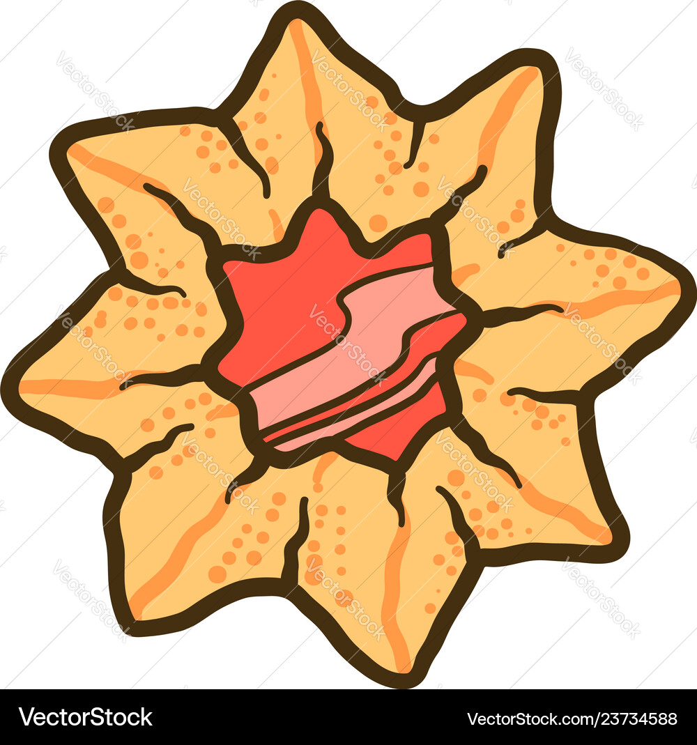 Star jelly cookie icon hand drawn style Royalty Free Vector