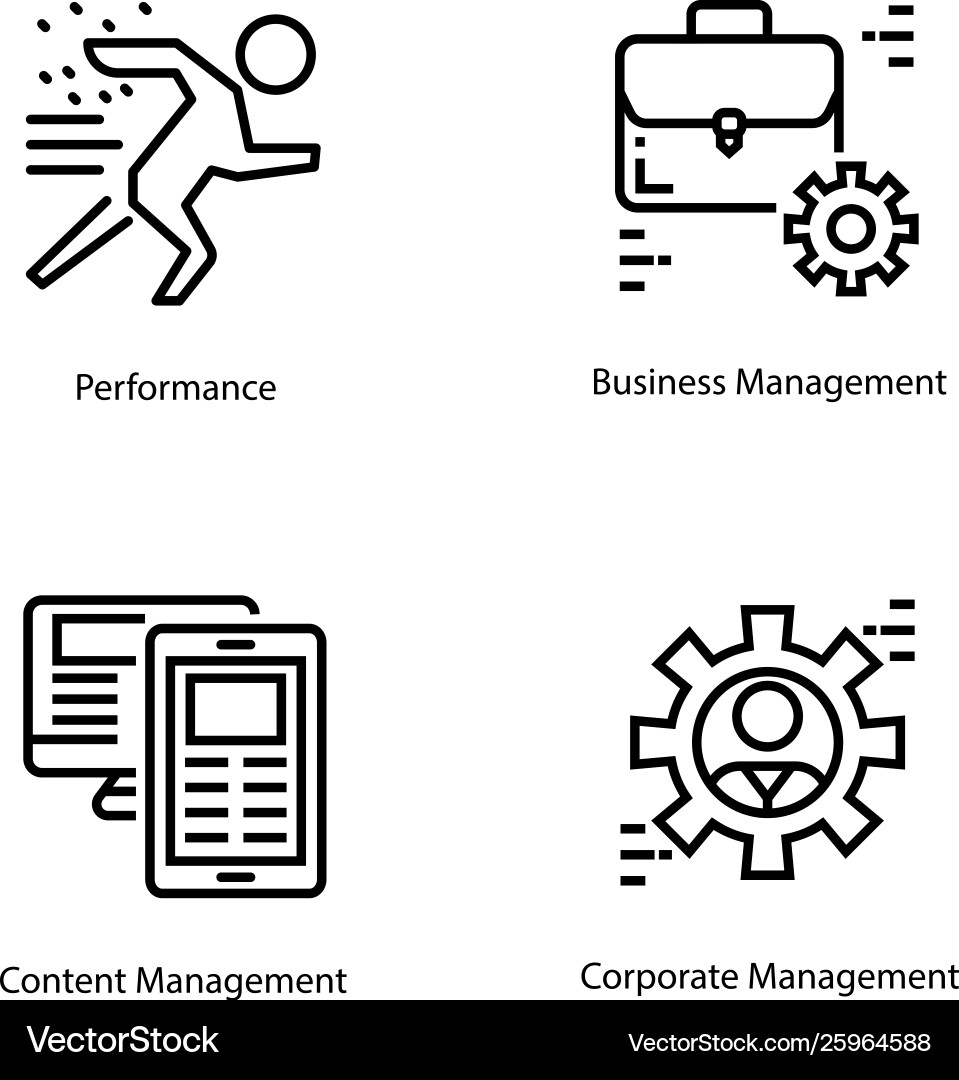 Strategy and management icons collection Vector Image