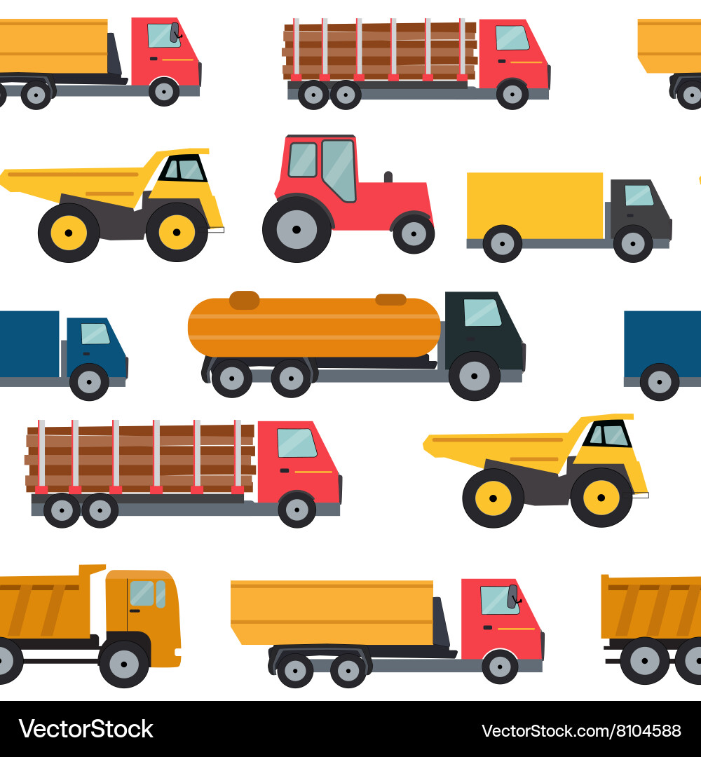 Truck cars seamless pattern background Royalty Free Vector