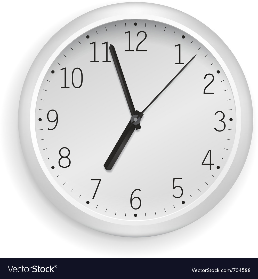 White clock Royalty Free Vector Image - VectorStock