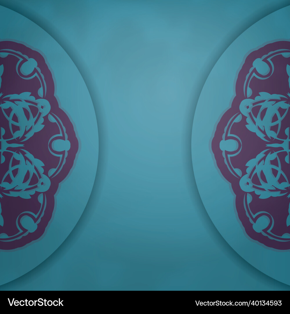 A turquoise brochure with luxurious purple Vector Image