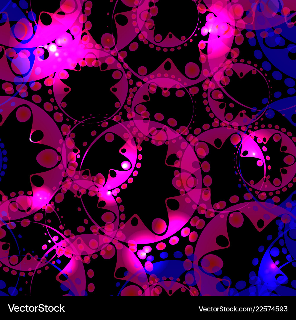 Abstract glowing pattern of gears and spheres Vector Image