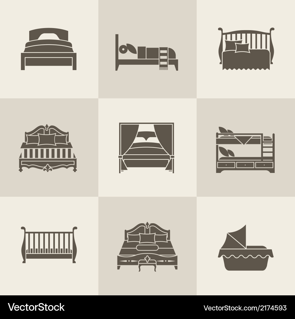 Bed icon set Royalty Free Vector Image - VectorStock