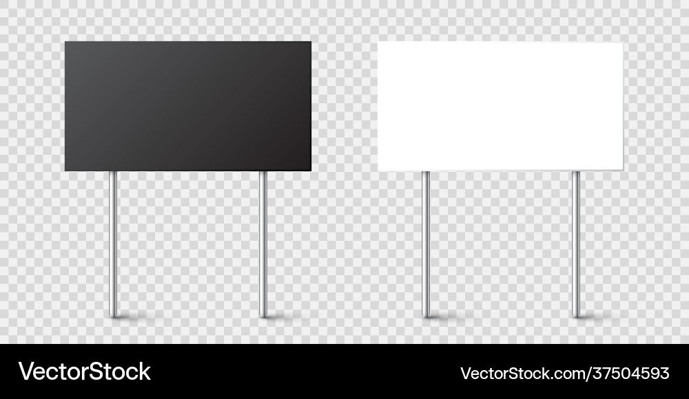 Black and white blank boards with place for text Vector Image