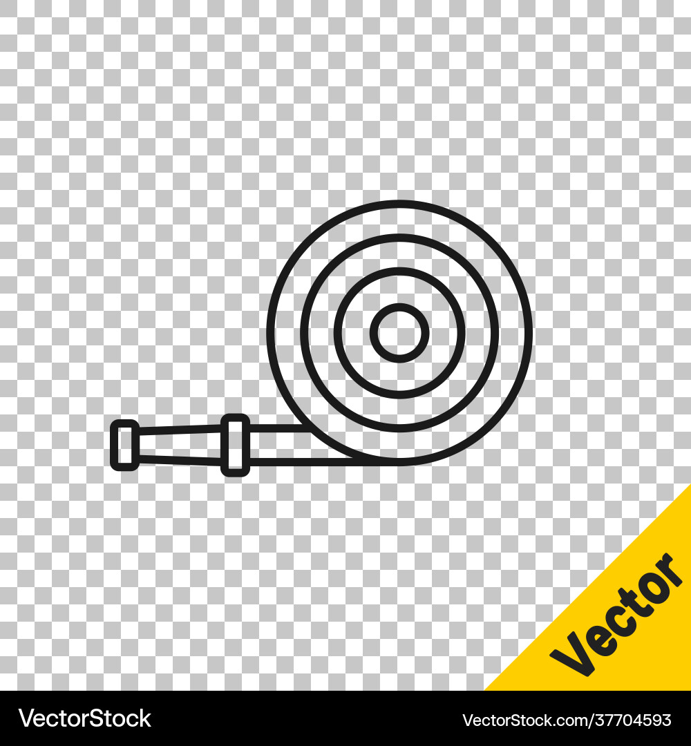 Black line fire hose reel icon isolated Royalty Free Vector